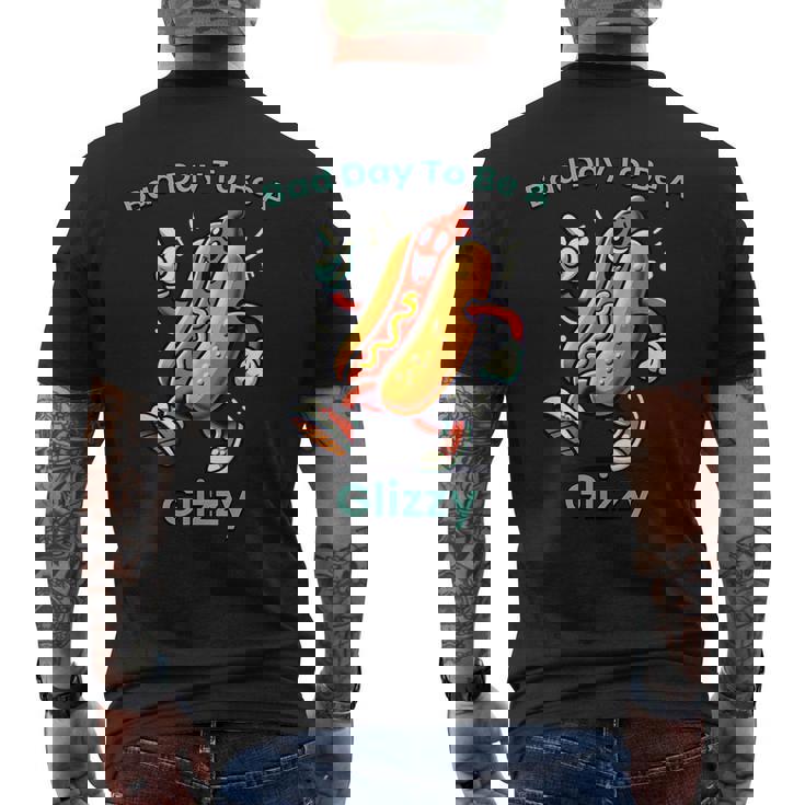 Bad Day To Be A Glizzy Cartoon Hotdog Food Men's T-shirt Back Print ...