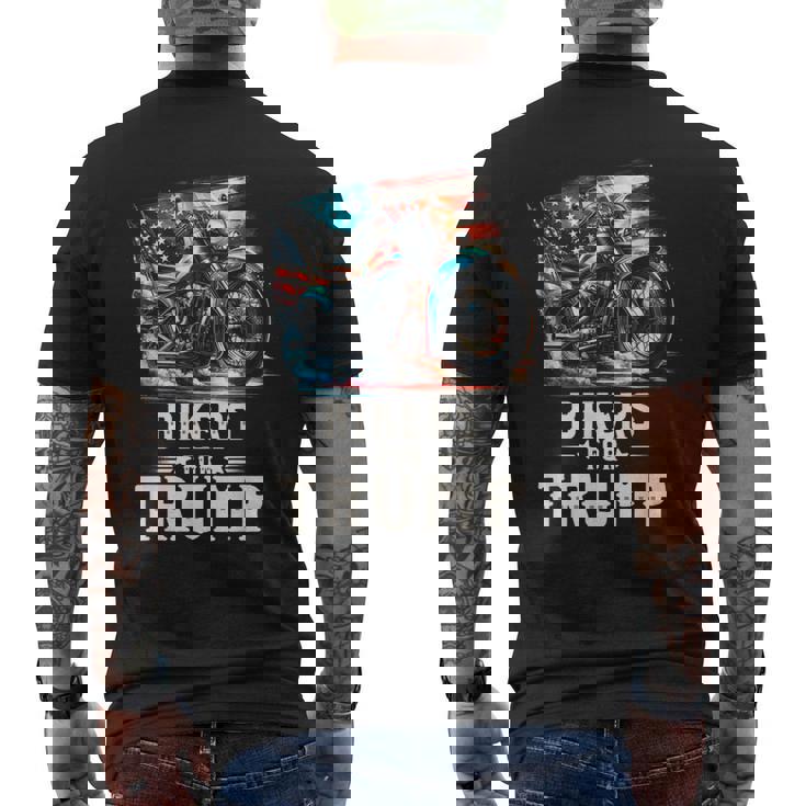 Bikers For Trump 2024 Motorcycle Patriotic American Flag Men's T-shirt ...