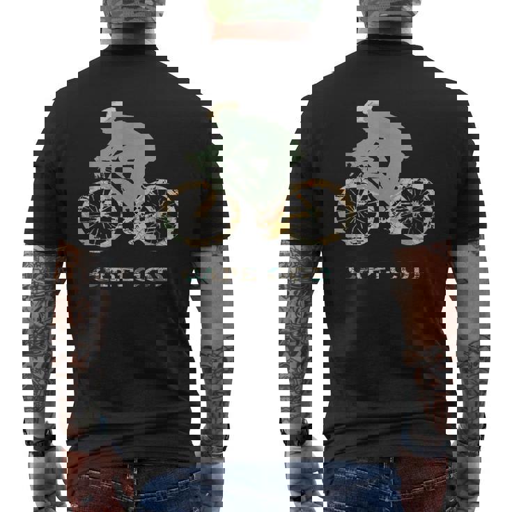 Cape Cod Bike Map Men's T-shirt Back Print - Monsterry