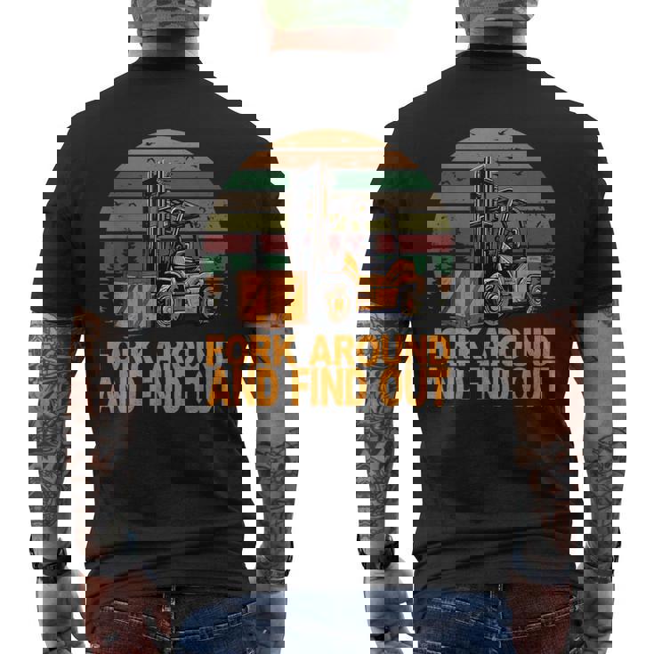 Certified Forklift Operator Fork Around And Find Out Men's T-shirt Back Print - Seseable
