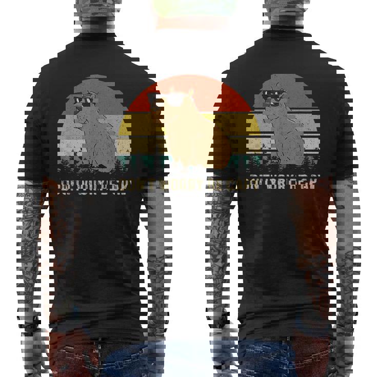 Cool Capybara Don't Worry Be Cappy Vintage Rodent Meme Men's T-shirt ...