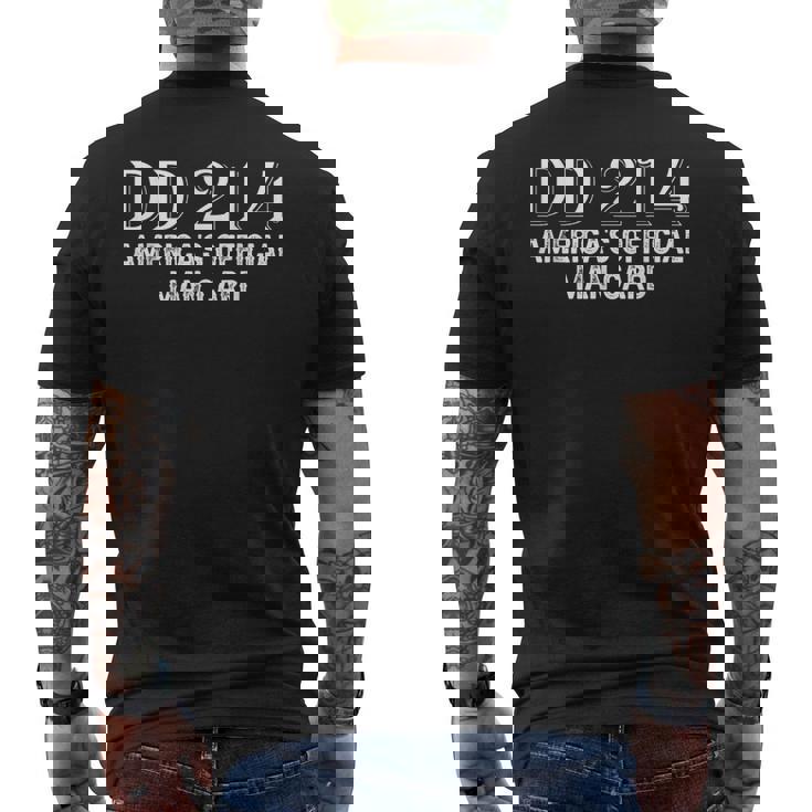 DD214 America's Official Man Card Men's Back Print T-Shirt - Monsterry