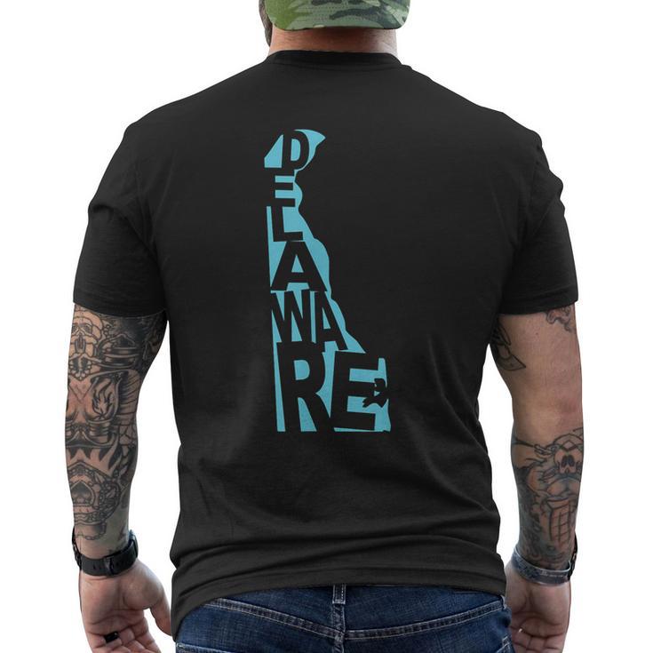 Delaware Map Men's T-shirt Back Print - Monsterry