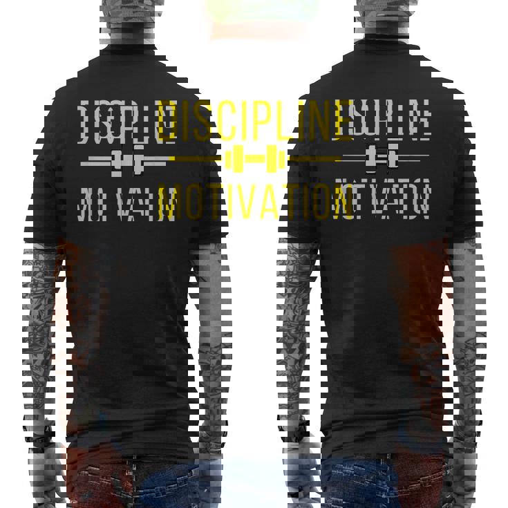 Discipline Over Motivation Gym Pump Cover Gains Men's Back Print T ...
