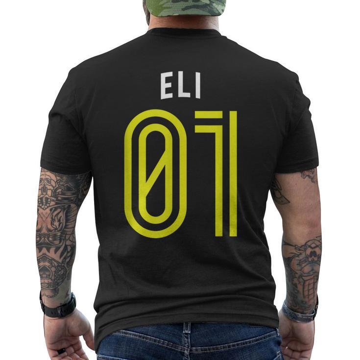 Eli 01 Number One Team Sports Fan Varsity Style Men's T-shirt Back ...