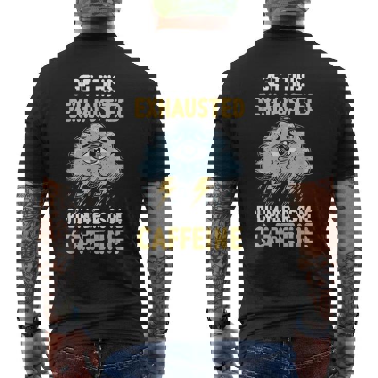 Exhaustion Burnout Overworked Plumber Men's T-shirt Back Print - Monsterry