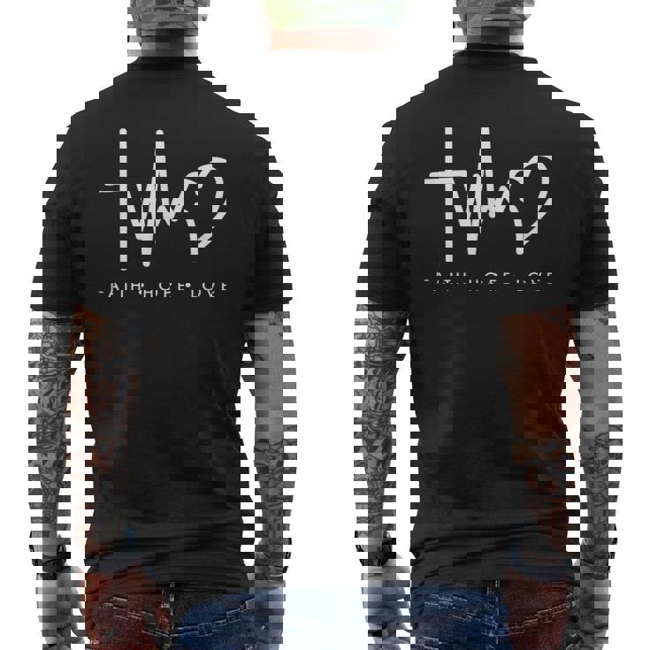 Fe Esperanza Amor Símbolo Cristiano Camiseta Hombre Estampado Espalda - Regaloses