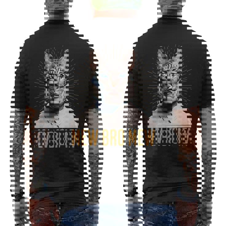 Bootleg Mewing Cat Looksmaxxing Meme Mew Bro Mew Men's T-shirt Back ...