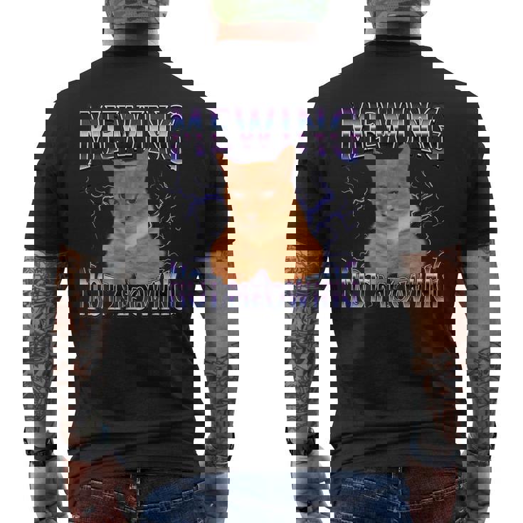 Cat Meme Mewing Not Meowing Looksmaxxing Men's T-shirt Back Print ...