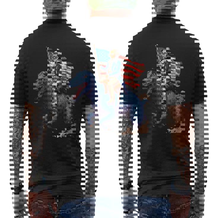 George Washington Riding A Tyrannosaurus Rex Patriotic Men's T-shirt ...
