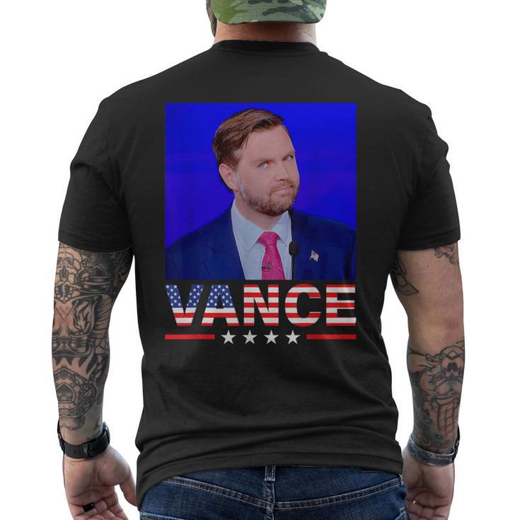 Jd Vance Eyes Look 2024 Debate Meme Men's T-shirt Back Print - Thegiftio