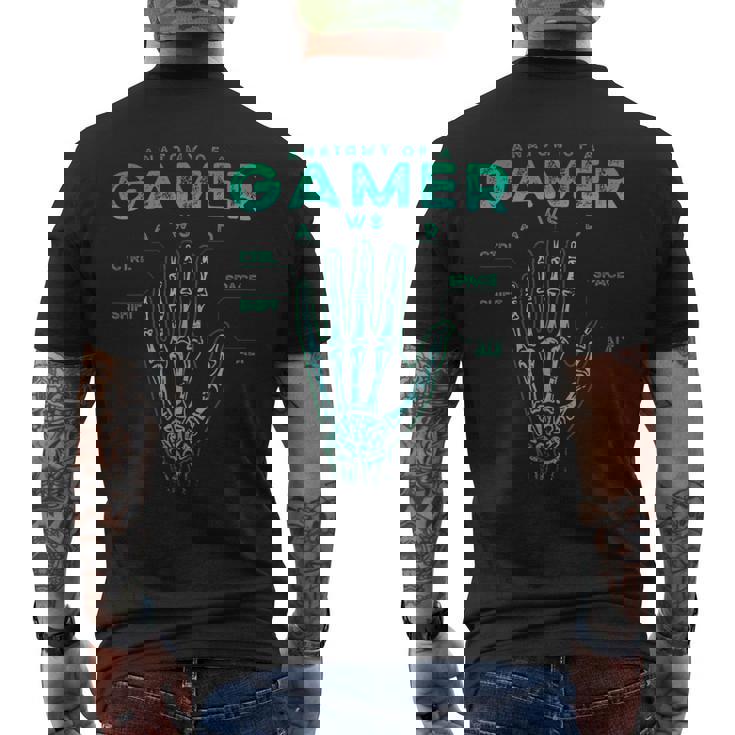 Gamer Anatomy Skeleton Hand Gaming Video Game Wasd Graphic Men's T ...