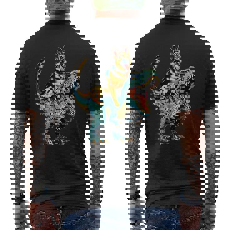 German Shepherd Dog Riding T Rex Lover Animals T-Shirt | Mazezy