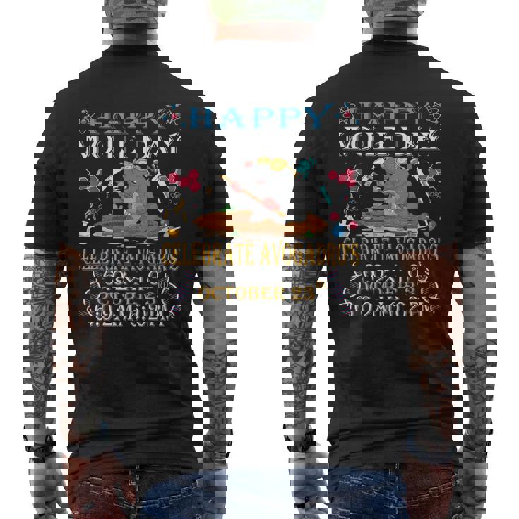 Happy Mole Day Celebrate Avogadro's Mole 602 X 10 October Men's Back ...