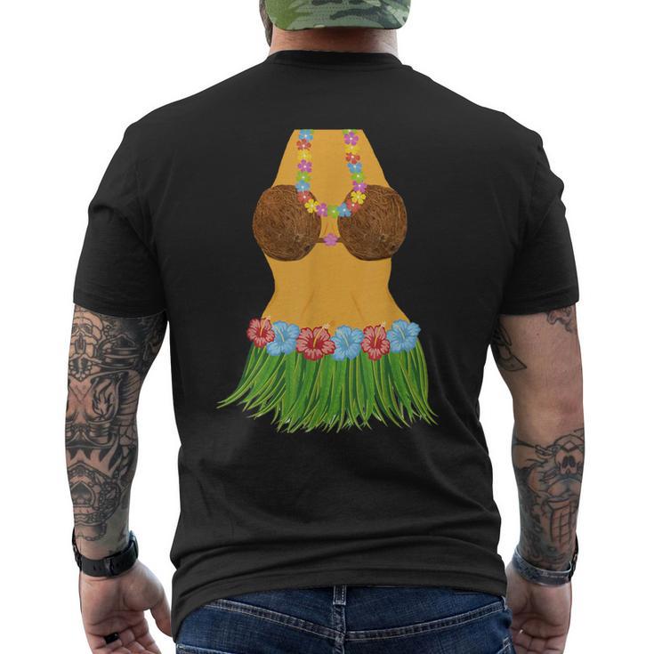 Hula Dancer Lei Flowers Coconut Bra Grass Skirt Men's T-shirt Back ...