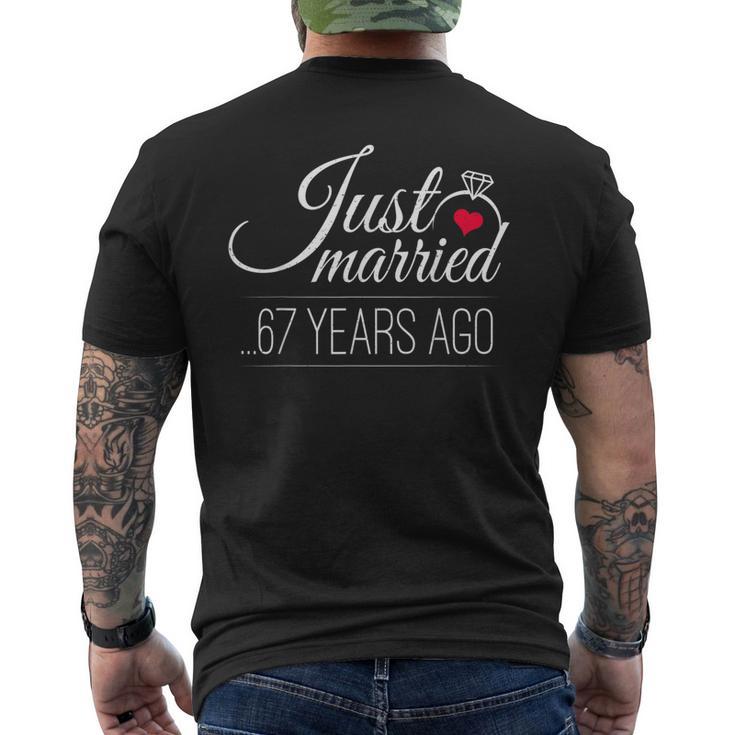 Just Married 67 Years Ago 67Th Wedding Anniversary Men's T-shirt Back ...