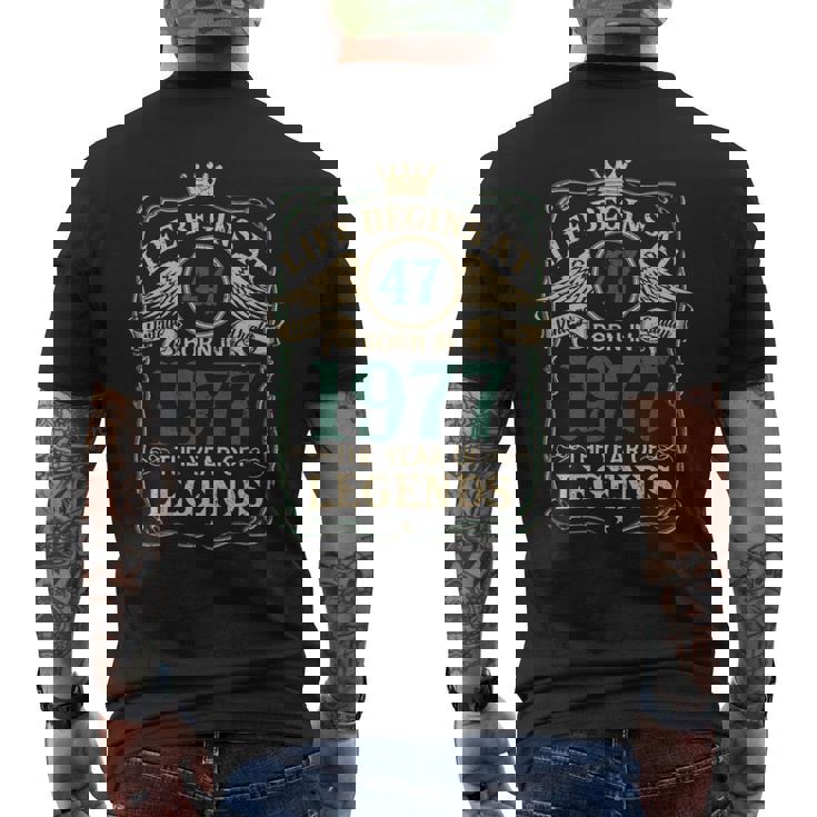 Life Begins At 1977 Born In The Year Of Legends Men's T-shirt Back ...