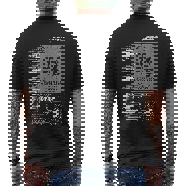 Magnesium Mg Element Atomic Number 12 Science Men's T-shirt Back Print ...