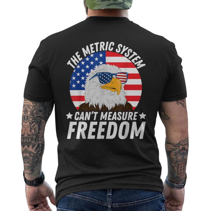 The Metric System Can't Measure Freedom Bald Eagle Usa Flag Men's T ...