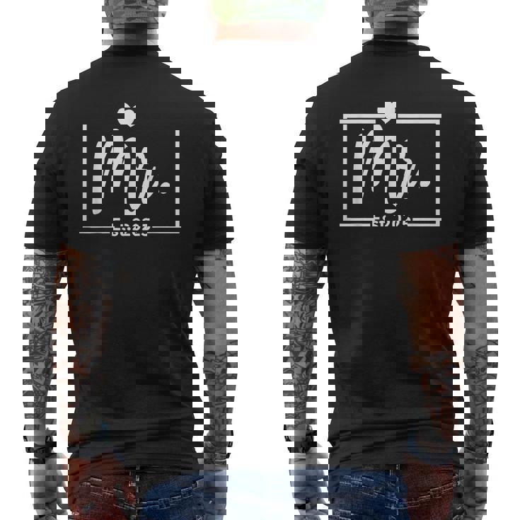 Mr Est 2025 Just Married Wedding Hubby Mr & Mrs Men's Back Print T ...