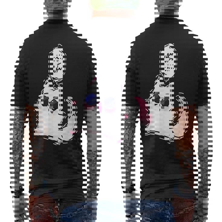 Nah I'd Win Gojo Cat Meme Men's T-shirt Back Print - Seseable