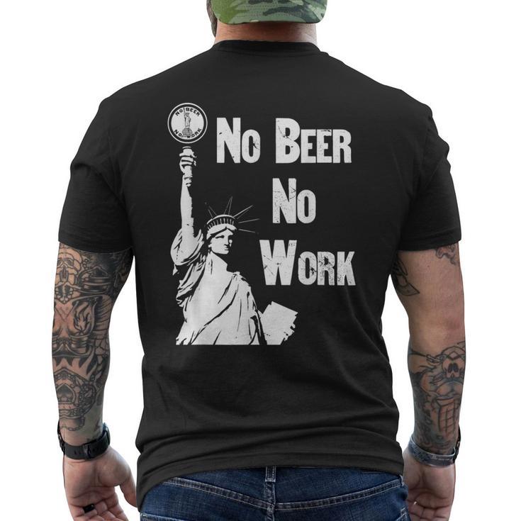 No Beer No Work Vintage Prohibition Men's T-shirt Back Print - Monsterry