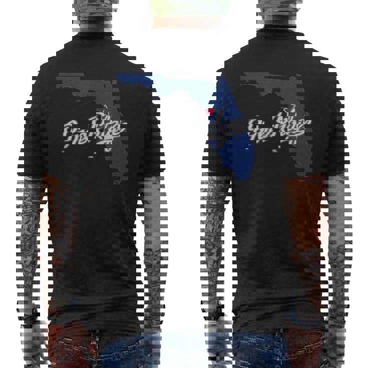 Pine Ridge Florida Fl Map Men's T-shirt Back Print - Monsterry