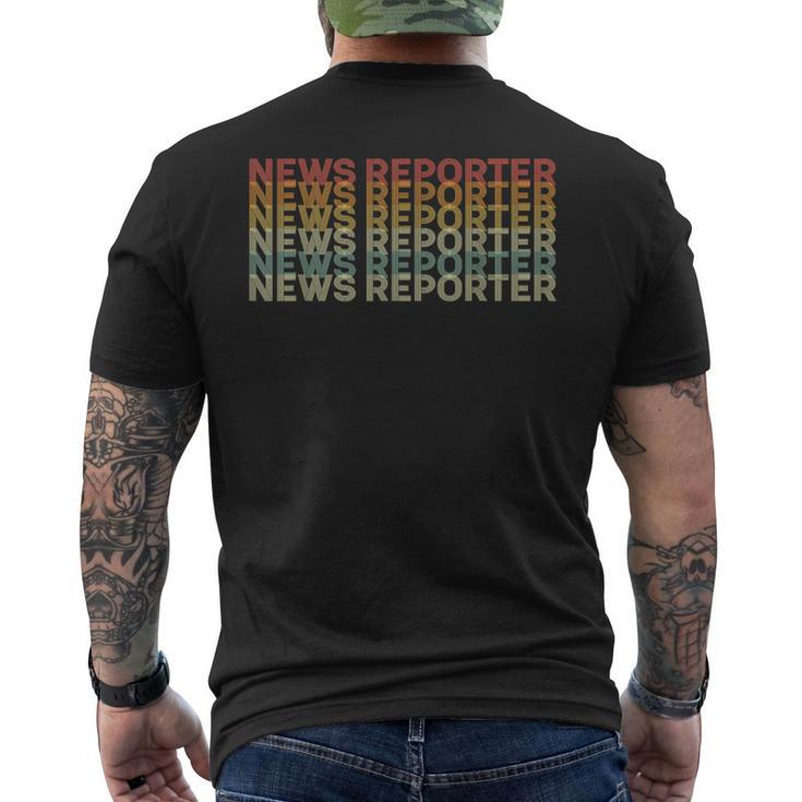 Retro 70S News Reporter Job Title Men's T-shirt Back Print - Monsterry