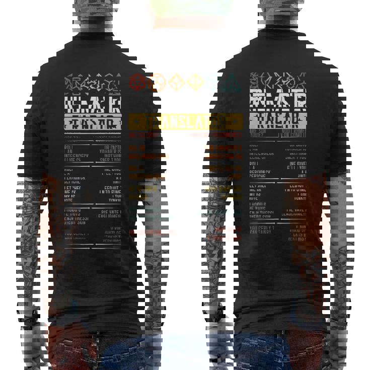 Role Playing Game Rpg Master D20 Tabletop Rpg Gamer Men's T-shirt Back ...