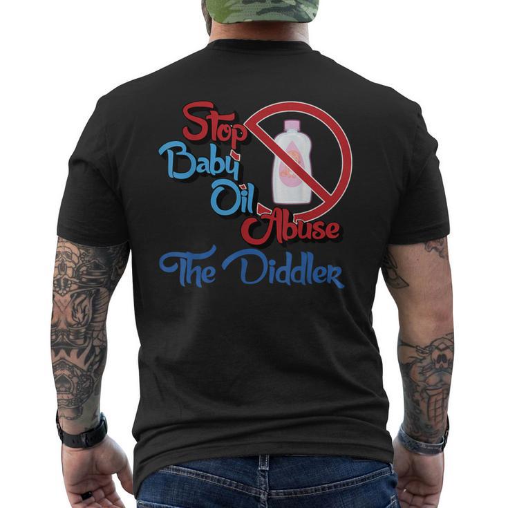 Stop Baby Oil Abuse The Diddler Men's T-shirt Back Print - Seseable
