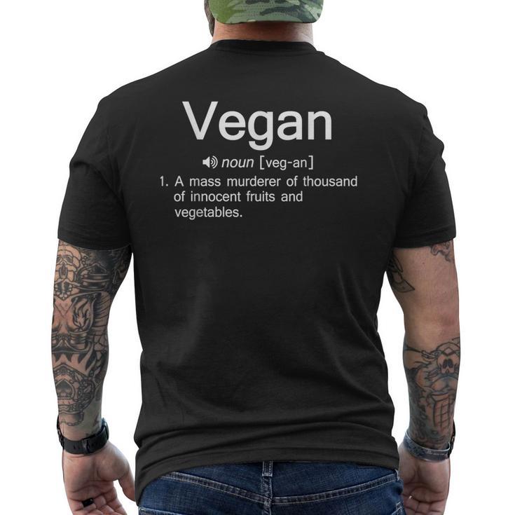 Vegan Mass Murderer Vegan Men's T-shirt Back Print - Monsterry