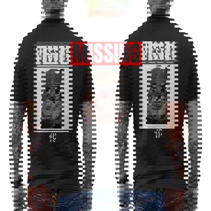 War Cat Meme Missing You Joke Men's Back Print T-Shirt - Monsterry