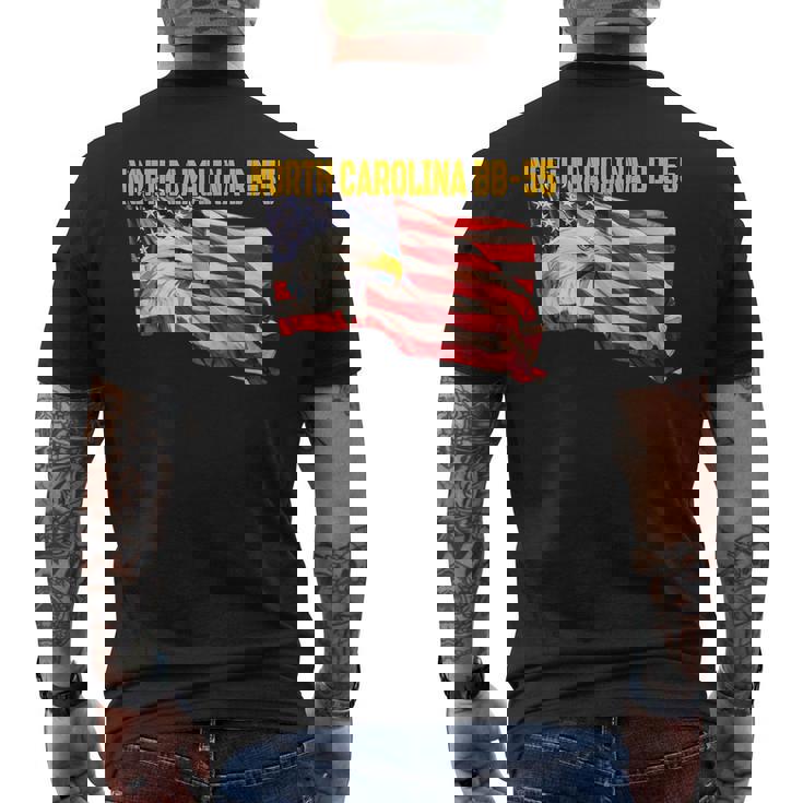 Warship USS North Carolina BB-55 Battleship Veterans Father Men's Back ...