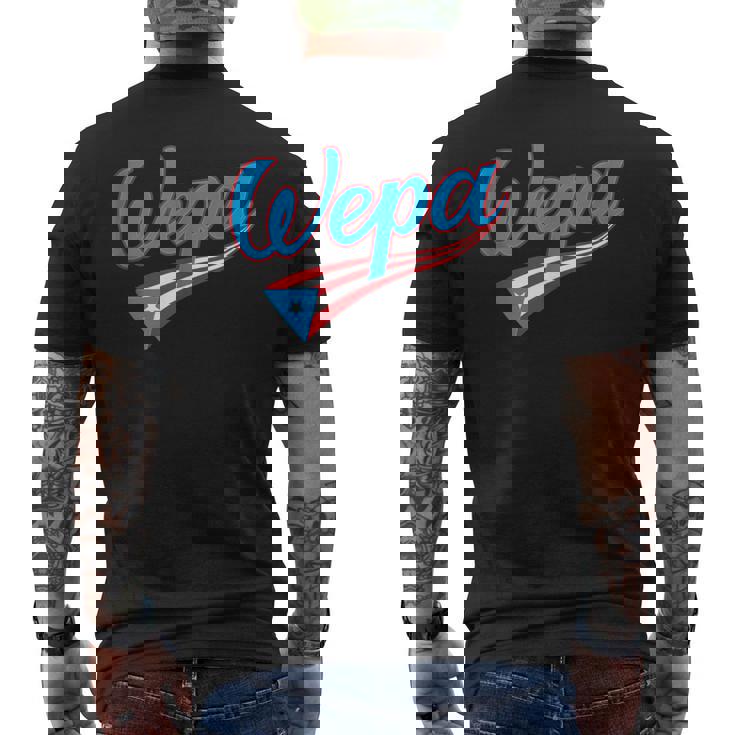 Wepa Bandera Puerto Rico Flag Hand Lettering Men's T-shirt Back Print ...