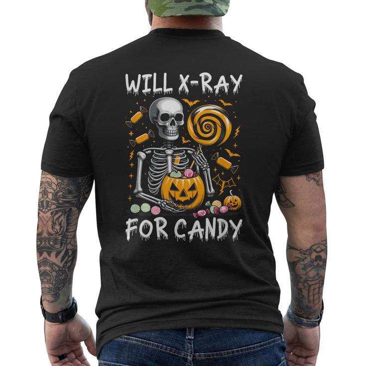 Will X-Ray For Candy Cute Halloween Skeleton Candy Radiology Men's Back ...