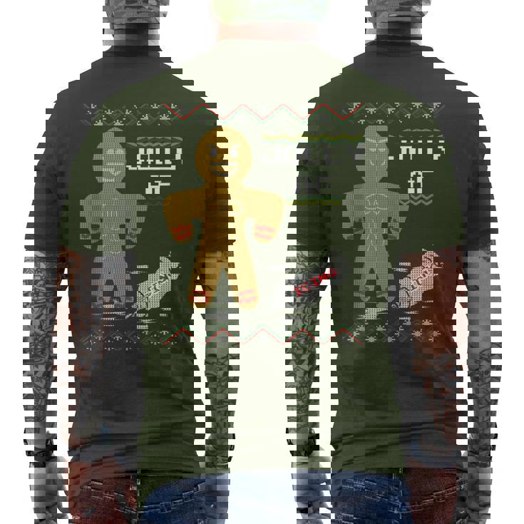 Jolly Af Gingerbread Man Body Builder Ugly Christmas Sweater Men's T ...