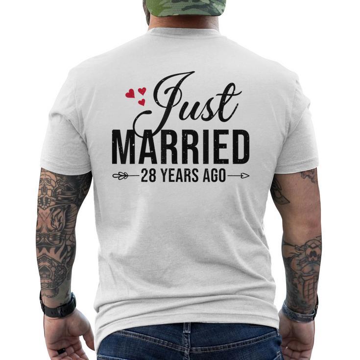 28Th Anniversary For Couple Just Married 28 Years Ago Men's T-shirt ...