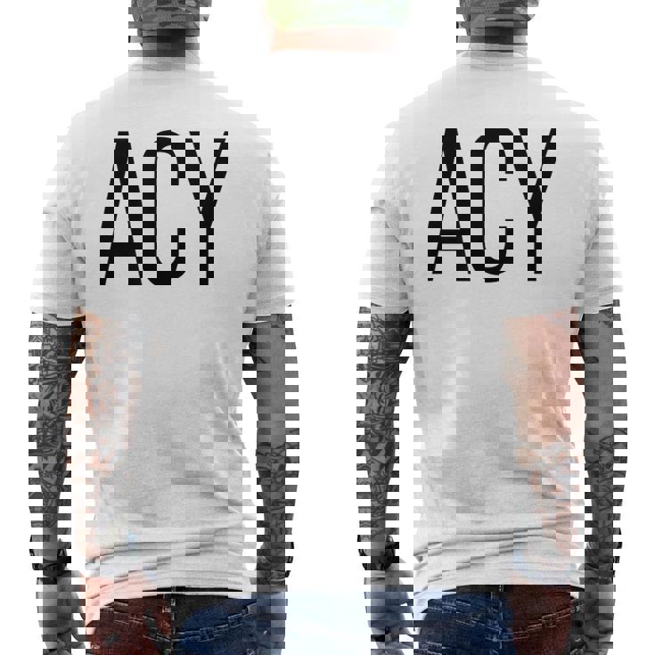 Acy Atlantic City New Jersey Airport Code Lists Acy Men's T-shirt Back Print - Monsterry