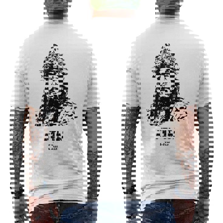 Attila Hun Europe Barbarian Empire Warrior Ostrogoth Bulgars Men's T-shirt Back Print - Monsterry