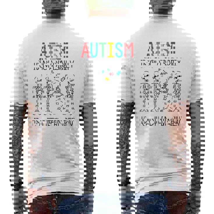 Autism It's A Different Ability Dab Skeleton Autism Sped Asl Men's T ...