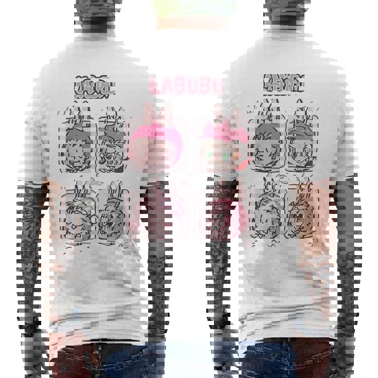 Cute Labubu Classic Pose Labubu Birthday Men's T-shirt Back Print ...