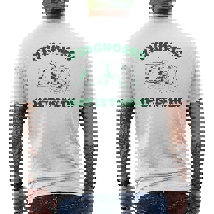 Diagnosed Autisthicc Autism Meme Silly Pun Y2k Bear Men's T-shirt Back ...