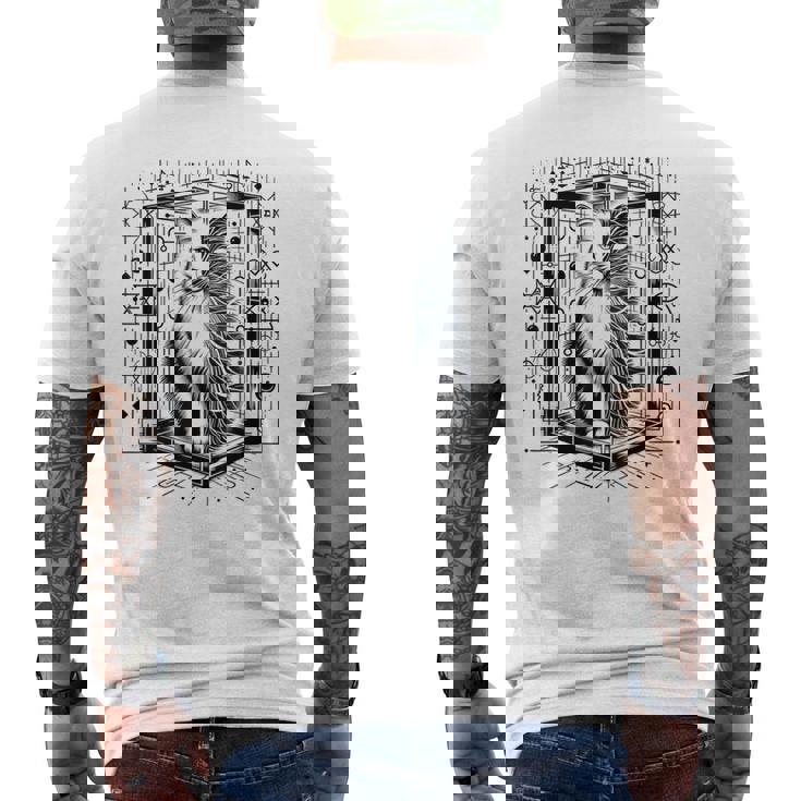 Physics Schrödinger's Cat In A Box Quantum Physics Men's T-shirt Back ...