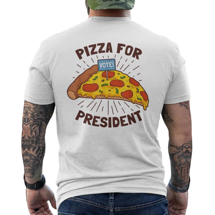 Pizza For President 2024 Presidential Election Men's T-shirt Back Print ...