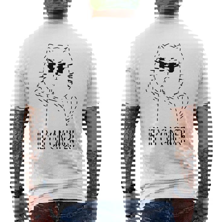 Hey Cancer F U Cat Middle Finger Fck Cancer Men's Back Print T-Shirt ...