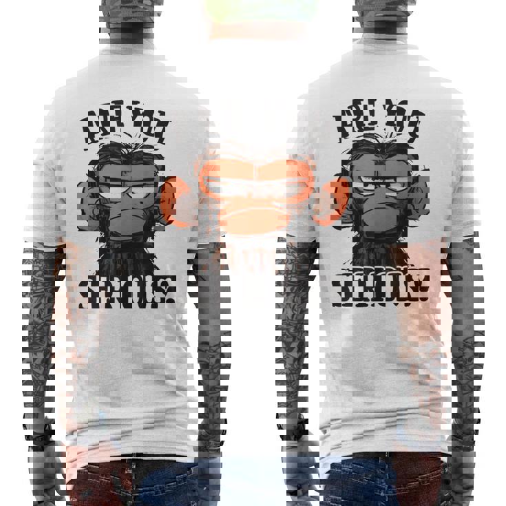 Humor Are You Serious Grumpy Monkey Meme T-Shirt | Mazezy