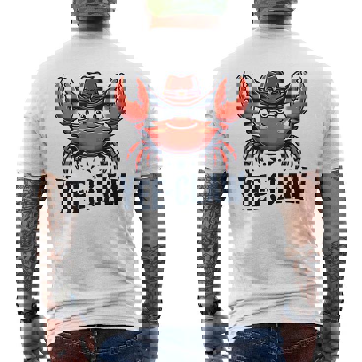 Yee-Claw Southern Western Cowboy Crab Meme Men's T-shirt Back Print - Monsterry