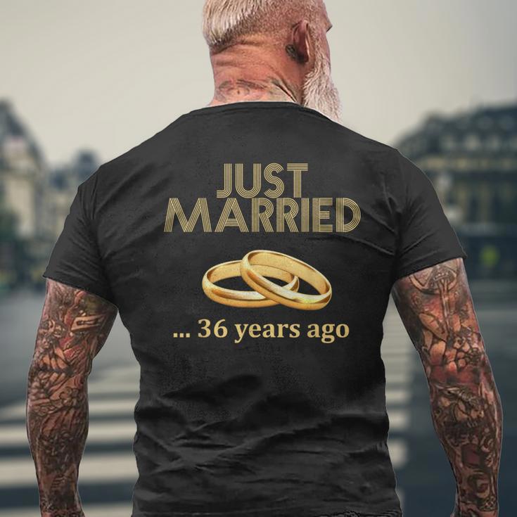 36Th Wedding Anniversary Just Married 36 Years Ago Men's T-shirt Back ...