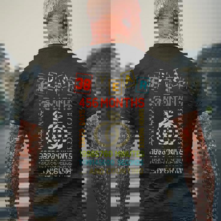 38 Years 456 Months 38Th Wedding Anniversary Couples Parents Men's T ...