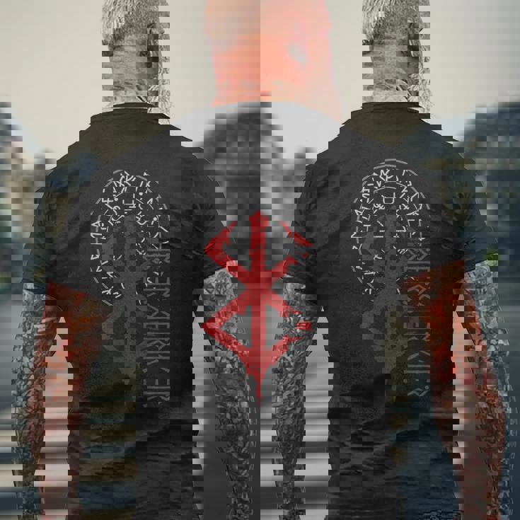 Berserk Rune & Viking Compass Norse Mythology Men's T-shirt Back Print ...